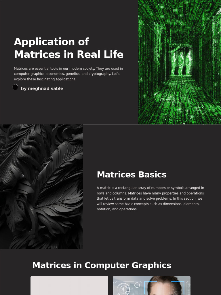 Application of Matrices in Real Life | PDF | Encryption | Matrix (Mathematics)