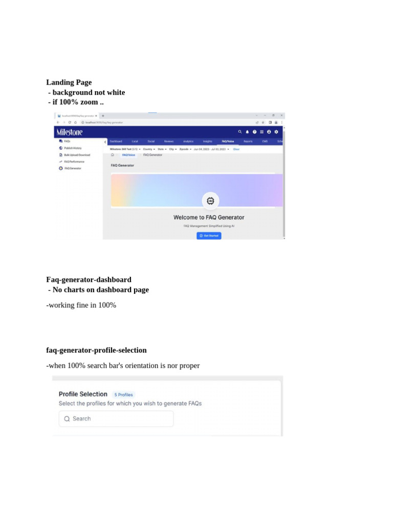 FAQ Generator UI Issues and Fixes | PDF