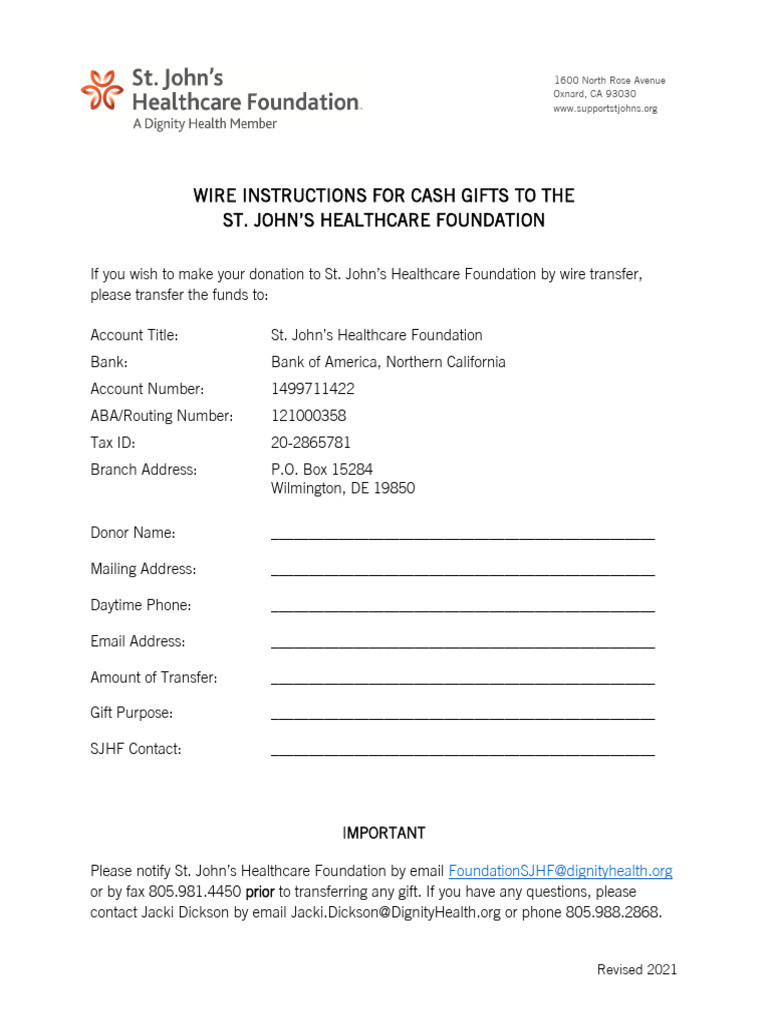 SJHF Wire For Cash | PDF