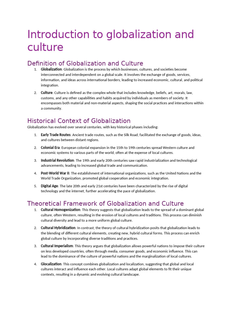 Introduction To Globalization and Culture | PDF | Globalization | Economies