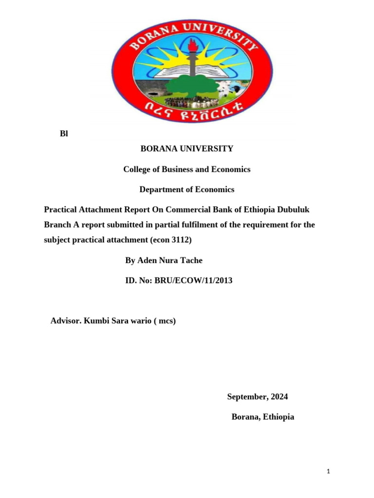Practical Attachment Report: CBE Dubuluk | PDF | Swot Analysis | Banks