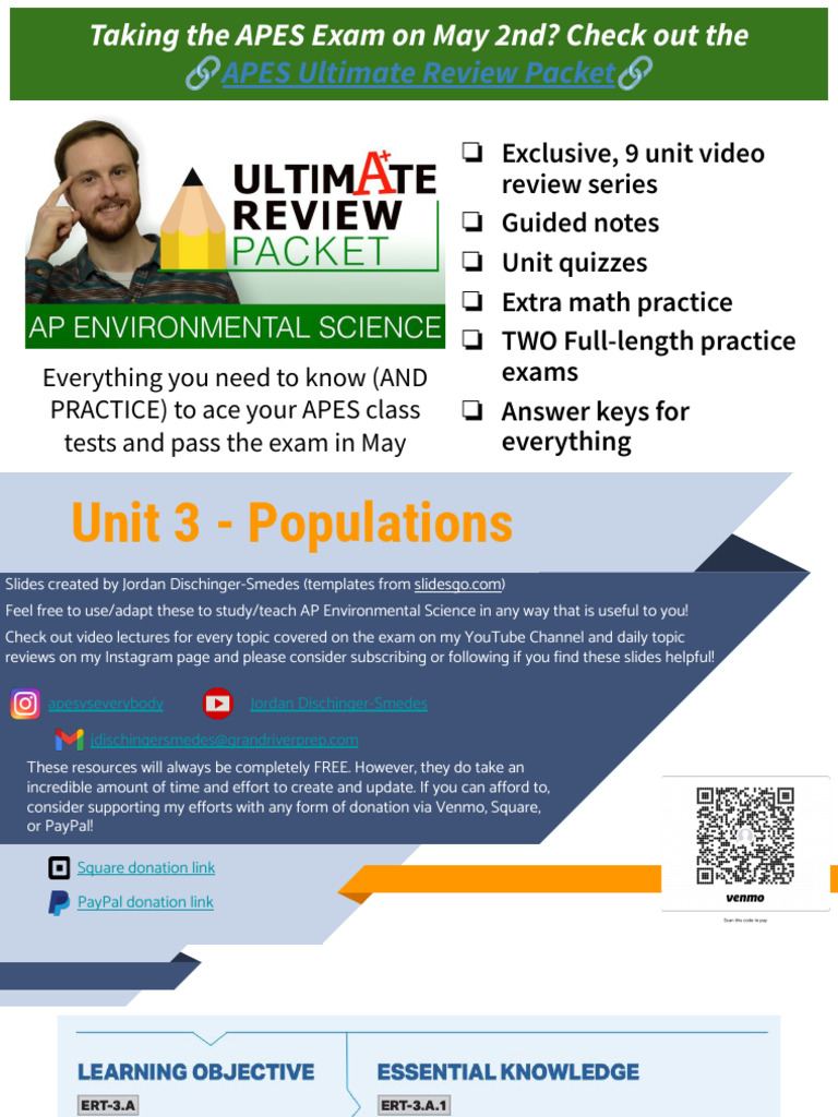 Unit 3 Smedes APES Notes Slides (22-23) | PDF | Total Fertility Rate ...