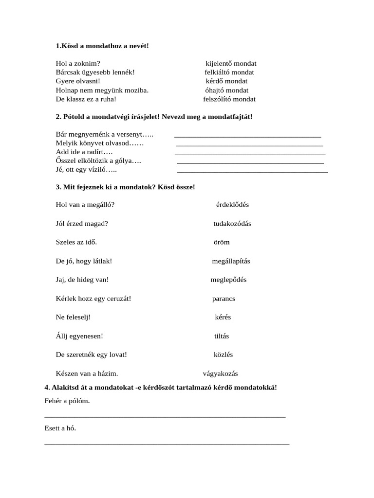 nyelvtan gyak1 | PDF