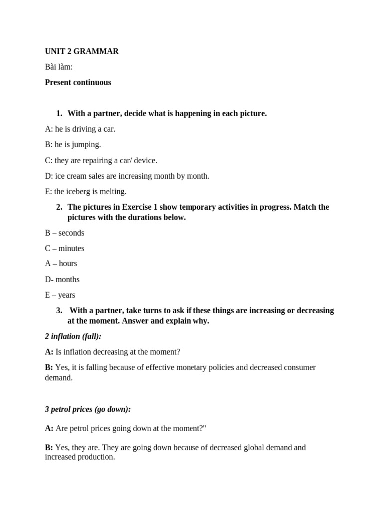 UNIT 2 GRAMMAR | PDF | Inflation | Unemployment
