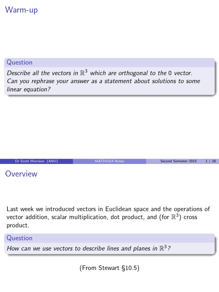 MATH1014 LinearAlgebra Lecture03.slides | PDF