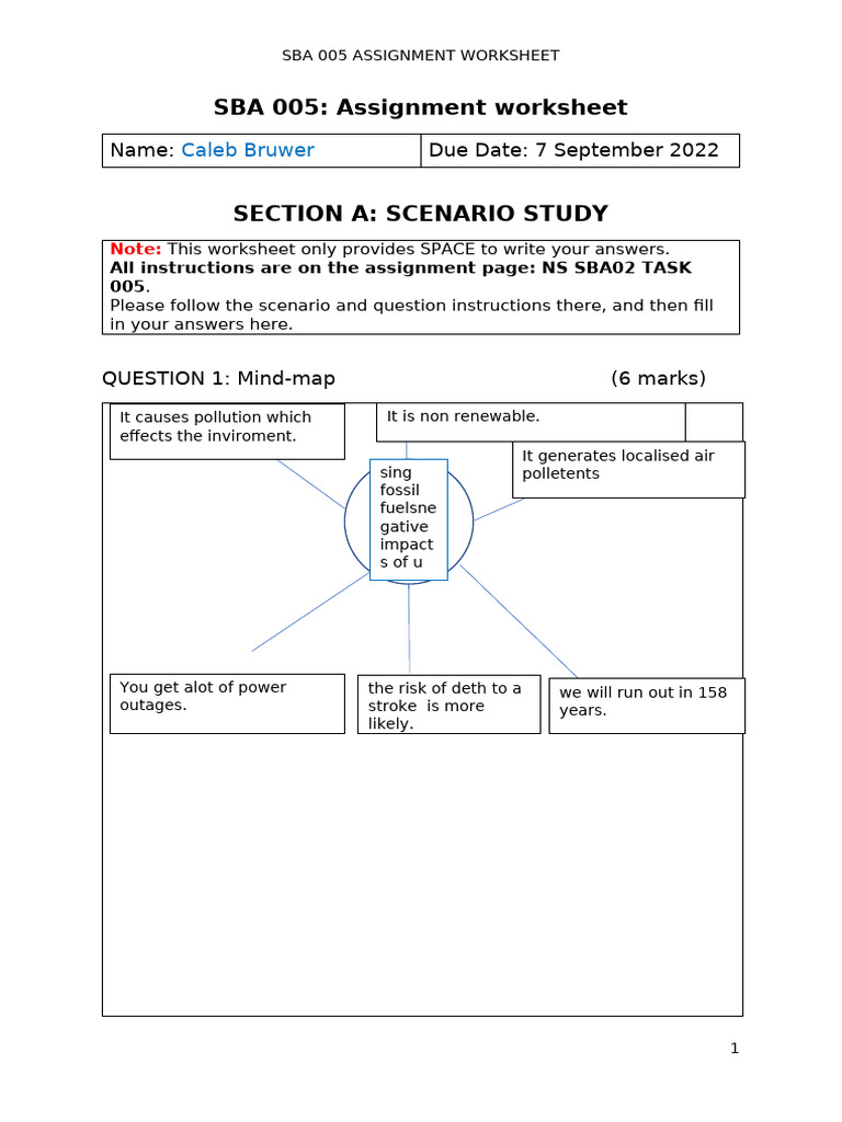 Assignment Worksheet - SBA TASK 005 (Term 3) Word | PDF | Candle | Fires