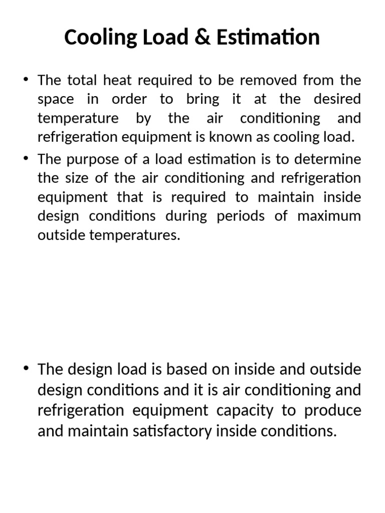 Cooling Load Estimation | PDF | Air Conditioning | Heat