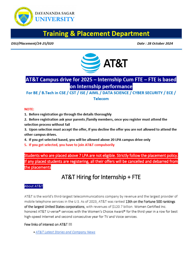 AT&T Campus Drive 2025 | PDF | At&T | Mass Media