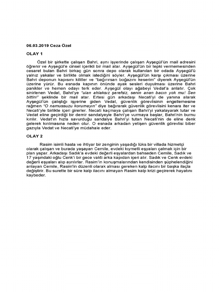 Ceza Özel Pratik Cvplı | PDF