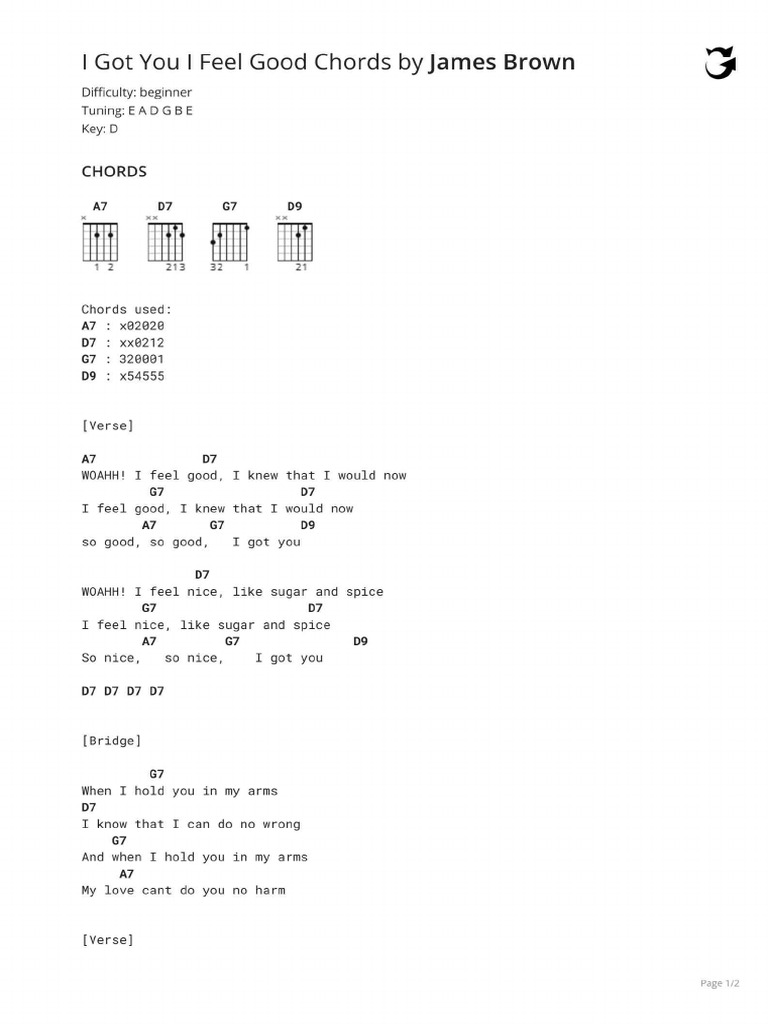 I Got You I Feel Good Chords | PDF