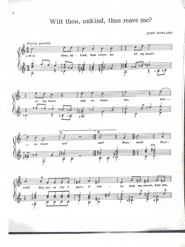 Dowland - Wilt Thou, Unkind, Thus Reave Me | PDF