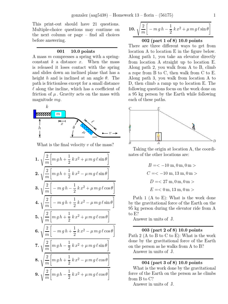 Homework 13-Problems | PDF | Physical Chemistry | Mechanical Engineering
