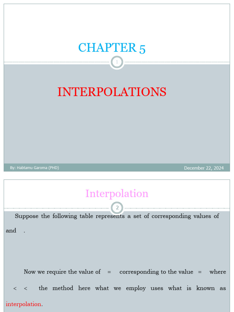 Numeric PPT (Chapter 5) | PDF | Interpolation | Function (Mathematics)