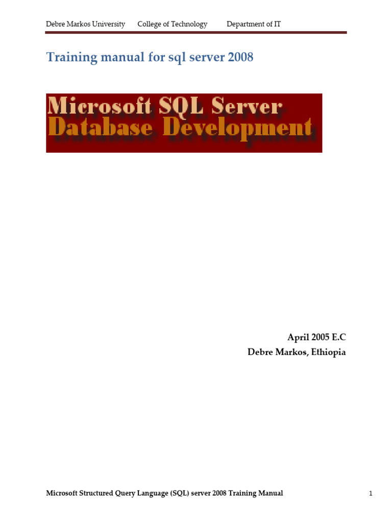 SQL_Server_2008_ephrem | PDF | Sql | Database Transaction