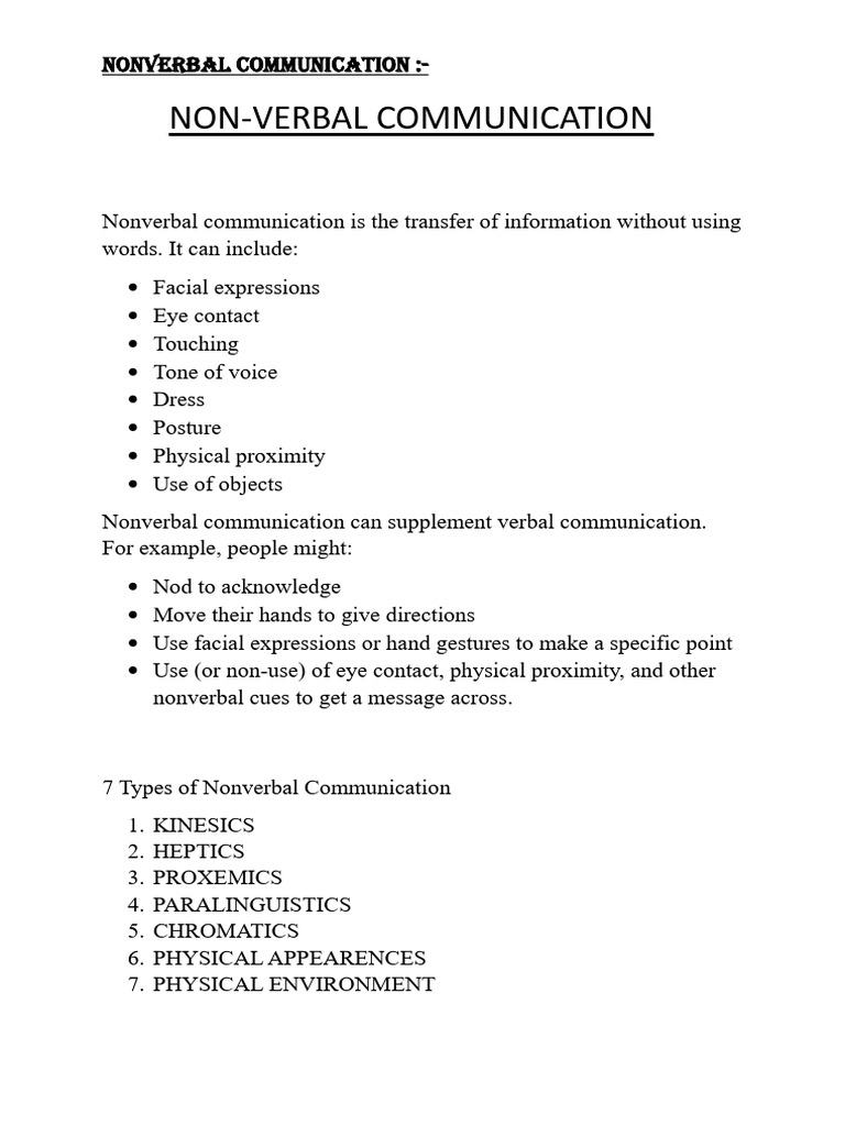 Nonverbal Communication | PDF