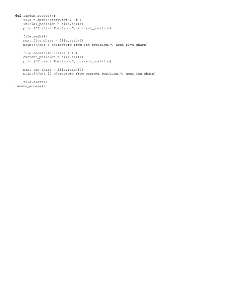 Random Access in Text File | PDF
