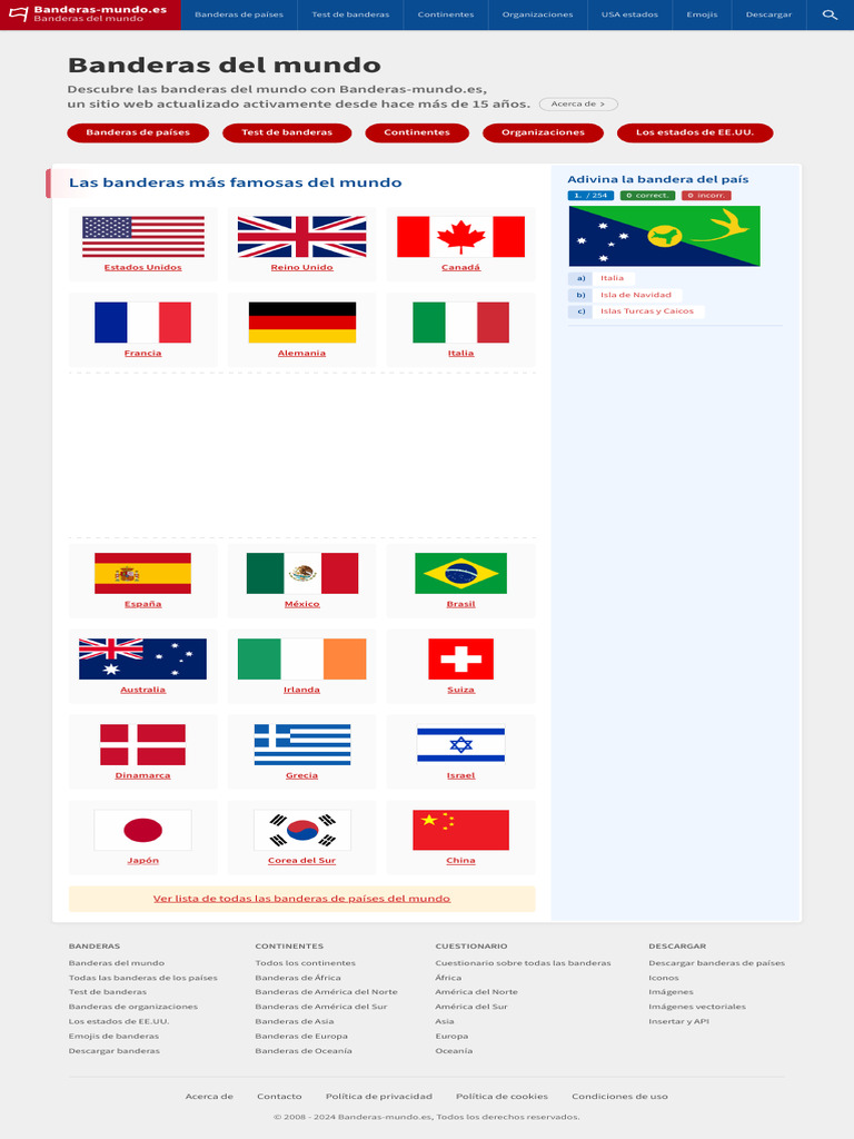 Banderas Del Mundo Banderas-Mundo - Es | PDF | Asia | Continente