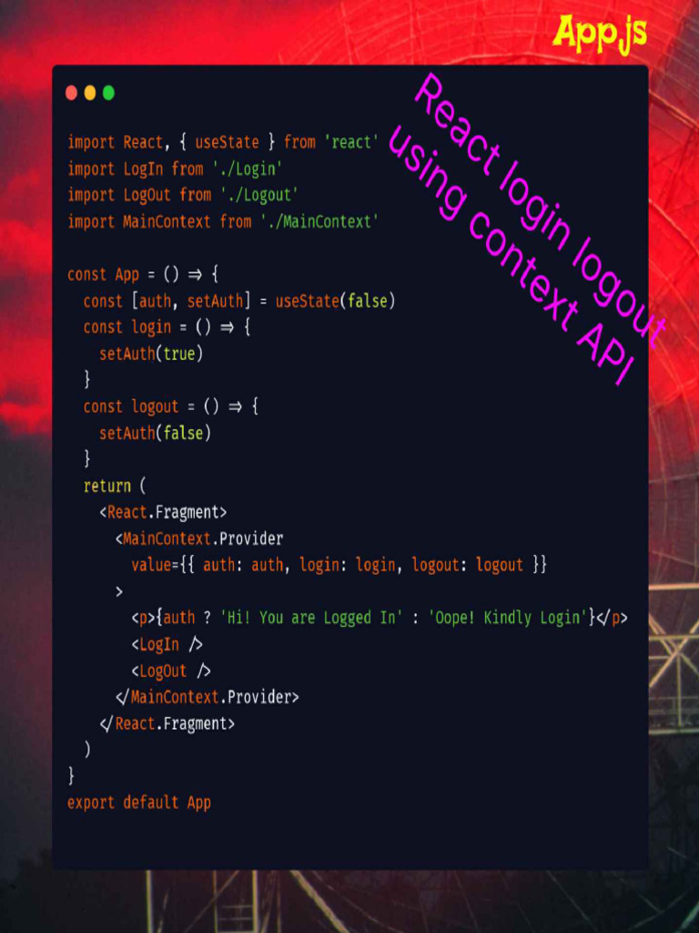 React Login Logout Using Context API Very Simple | PDF React Login Logout Using Context API Very Simple | PDF