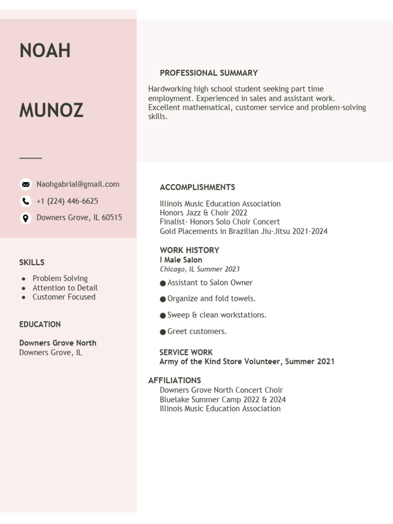 Noah Munoz Resume | PDF
