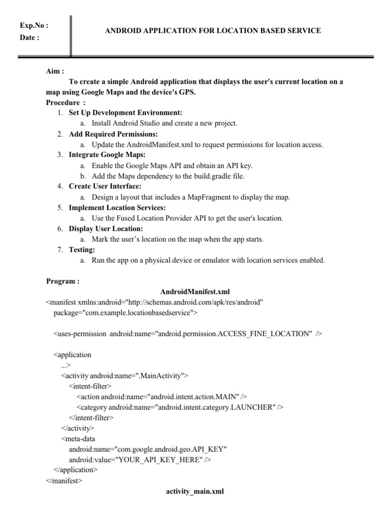 15-Exp | PDF | Android (Operating System) | Mobile App