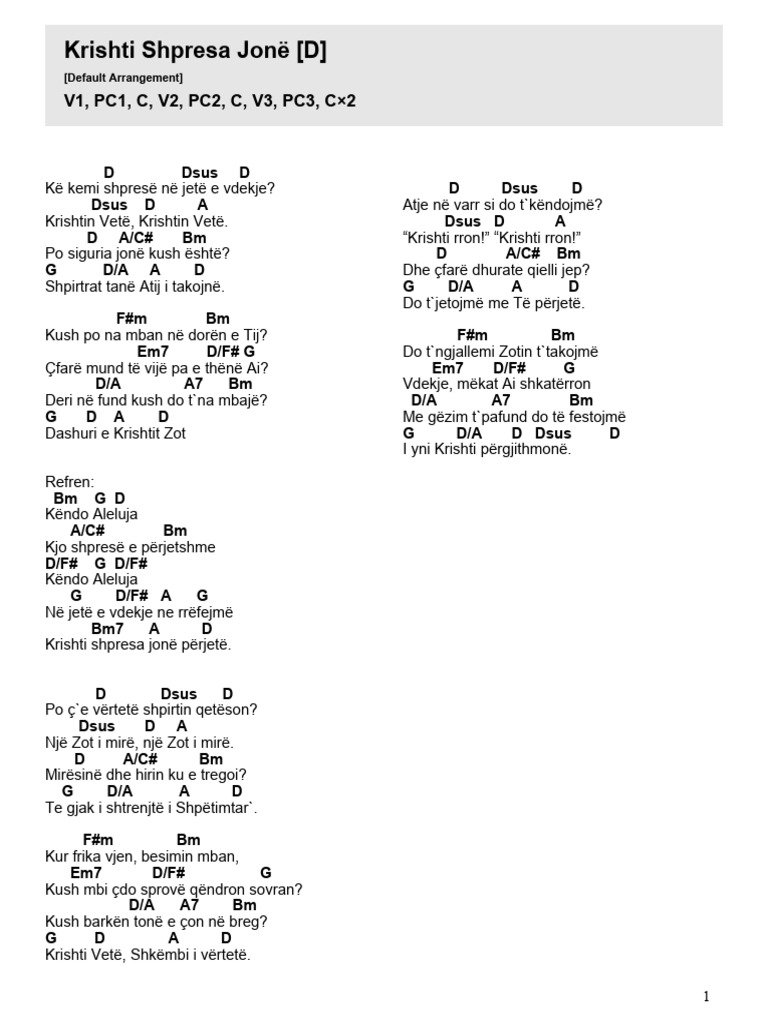 Krishti Shpresa Jonë - D | PDF