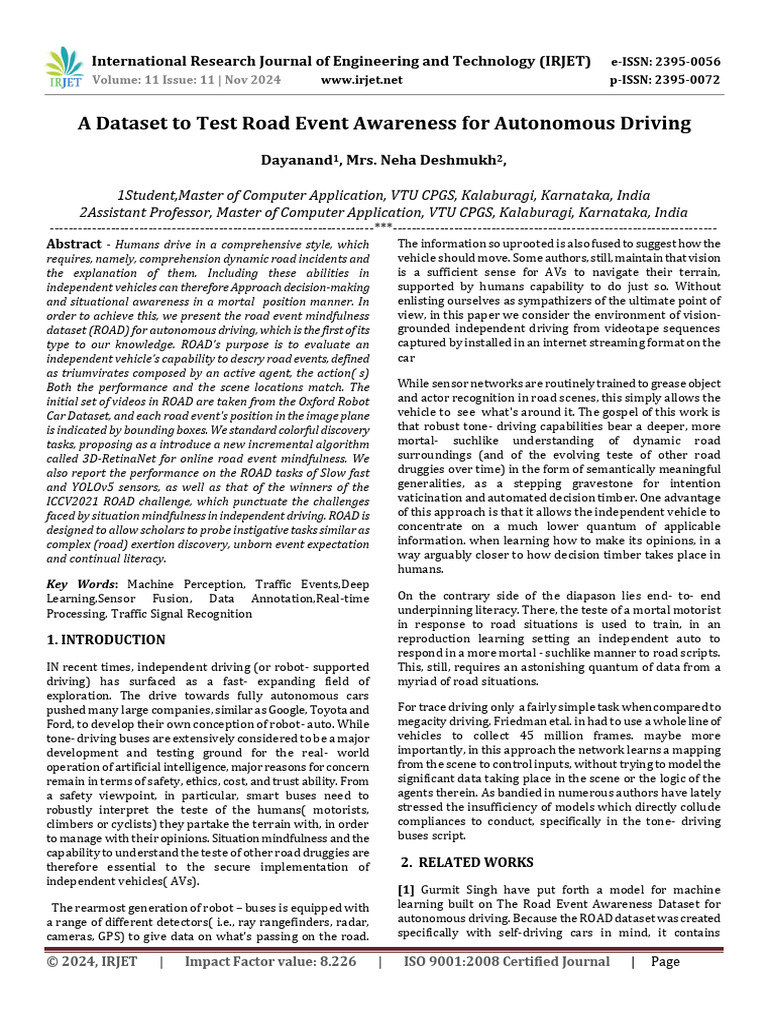 Road Event Awareness Data Sets | PDF | Computational Neuroscience | Cognition