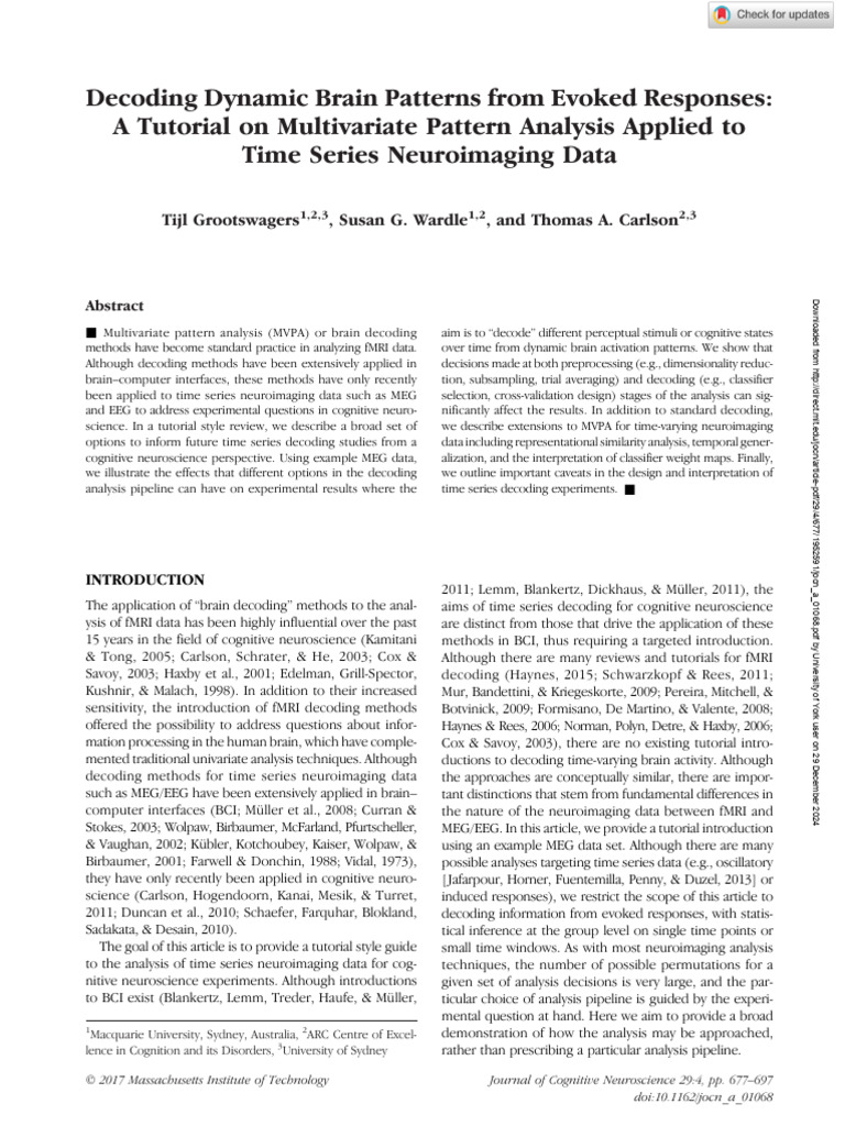 jocn_a_01068 | PDF | Functional Magnetic Resonance Imaging | Magnetoencephalography