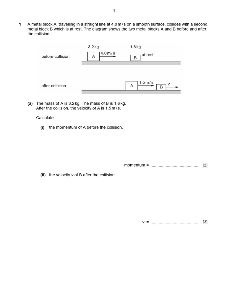 myTest | PDF | Momentum | Collision myTest | PDF | Momentum | Collision