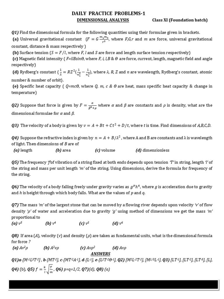 Dimensions DPP-1 | PDF | Force | Physical Sciences