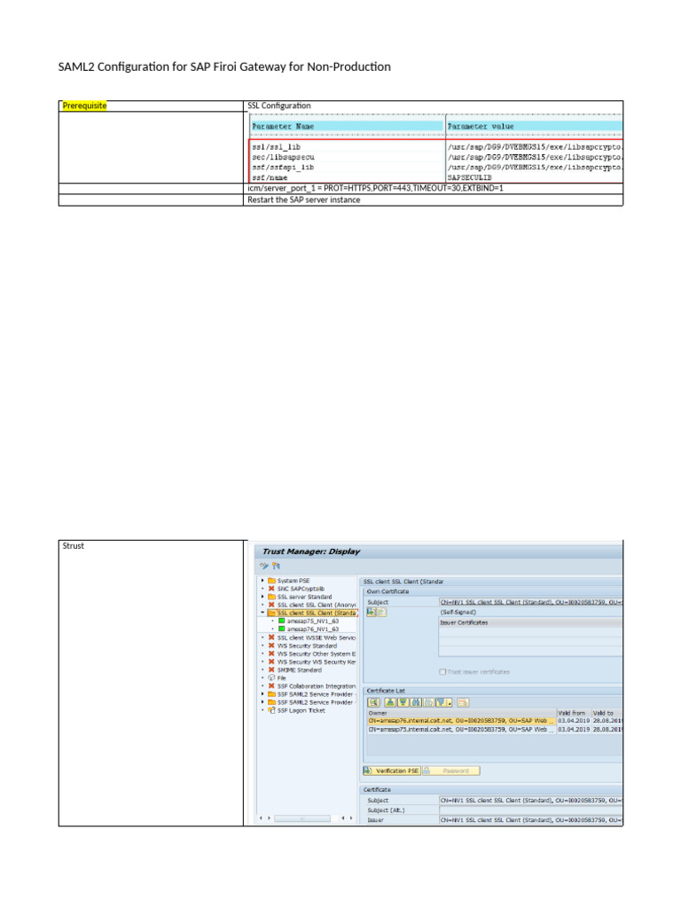 SAML2 Configuration For SAP Firoi Gateway For Non-Production - NV1 - Amssap75 | PDF | Internet ...