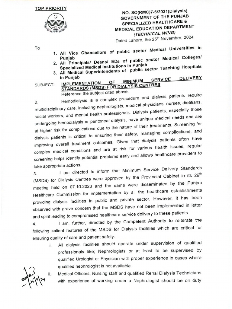 MSDS Dialysis Letter | PDF