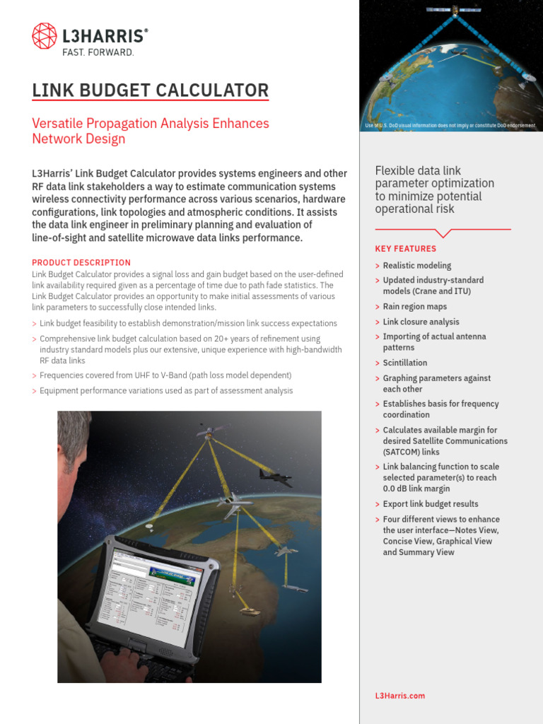 Cs Bcs Link Budget Calculator Sell Sheet | PDF | Electromagnetic Radiation | Telecommunications ...