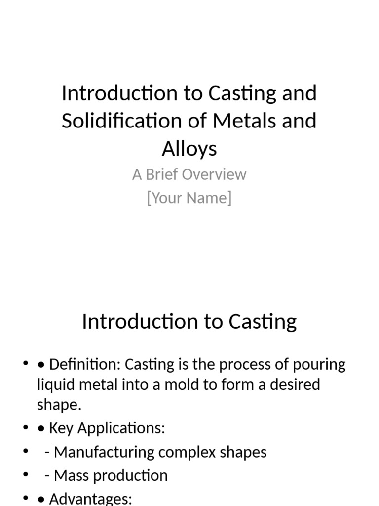 Solidification in Metal Casting | PDF