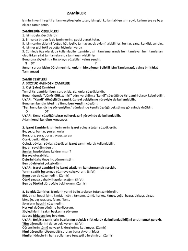 ZAMİRLER | PDF