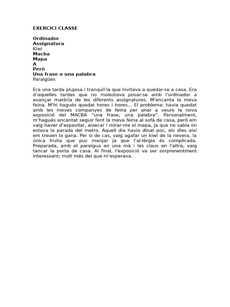 Exercici Classe | PDF