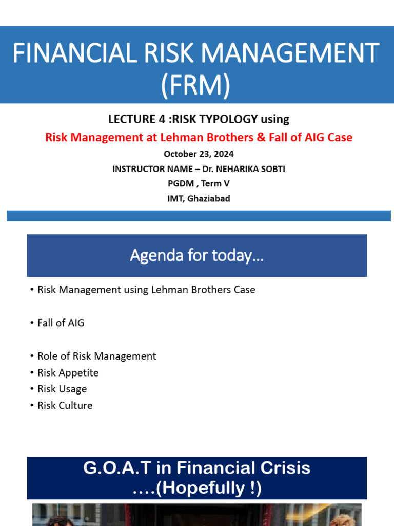 PPT4 Typologyofrisklehman | PDF | Credit Risk | Banks