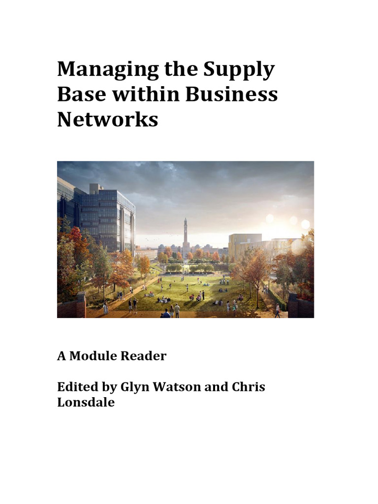 Managing Supply Base in Business Networks | PDF | Value (Economics ...