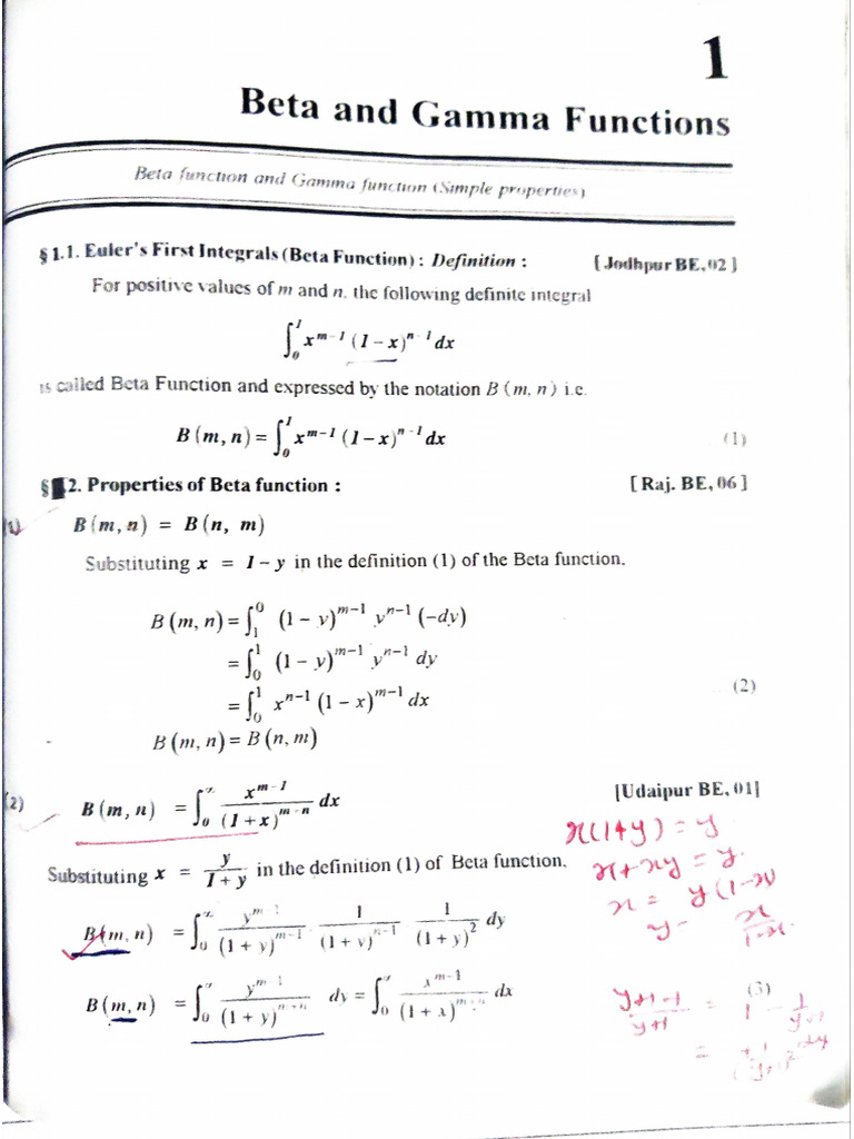Beta Gamma Function | PDF