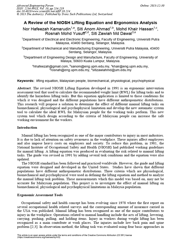 lifting formula | PDF