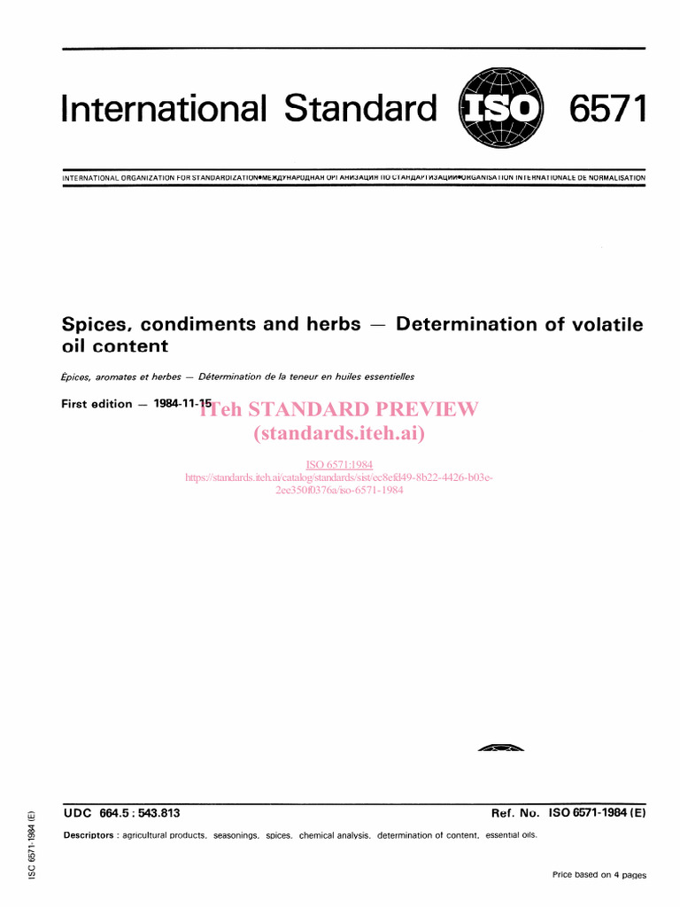 ISO-6571-1984 | PDF | International Organization For Standardization | Distillation