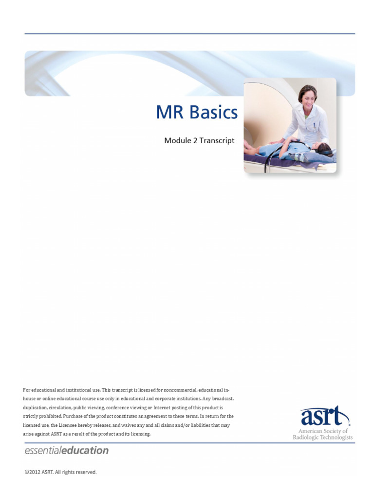 MR Basics Module 2 | PDF | Magnetism | Magnetic Resonance Imaging