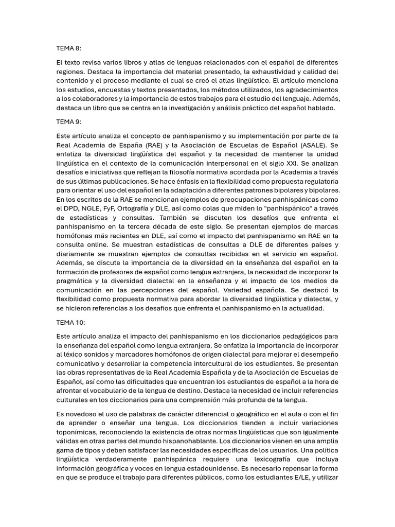 Resumen Lecturas | PDF | Lengua española | Diccionario