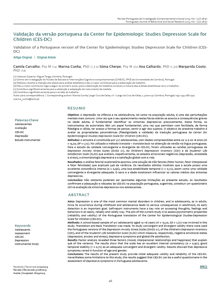 CES DC | PDF | Emoções | Psicologia