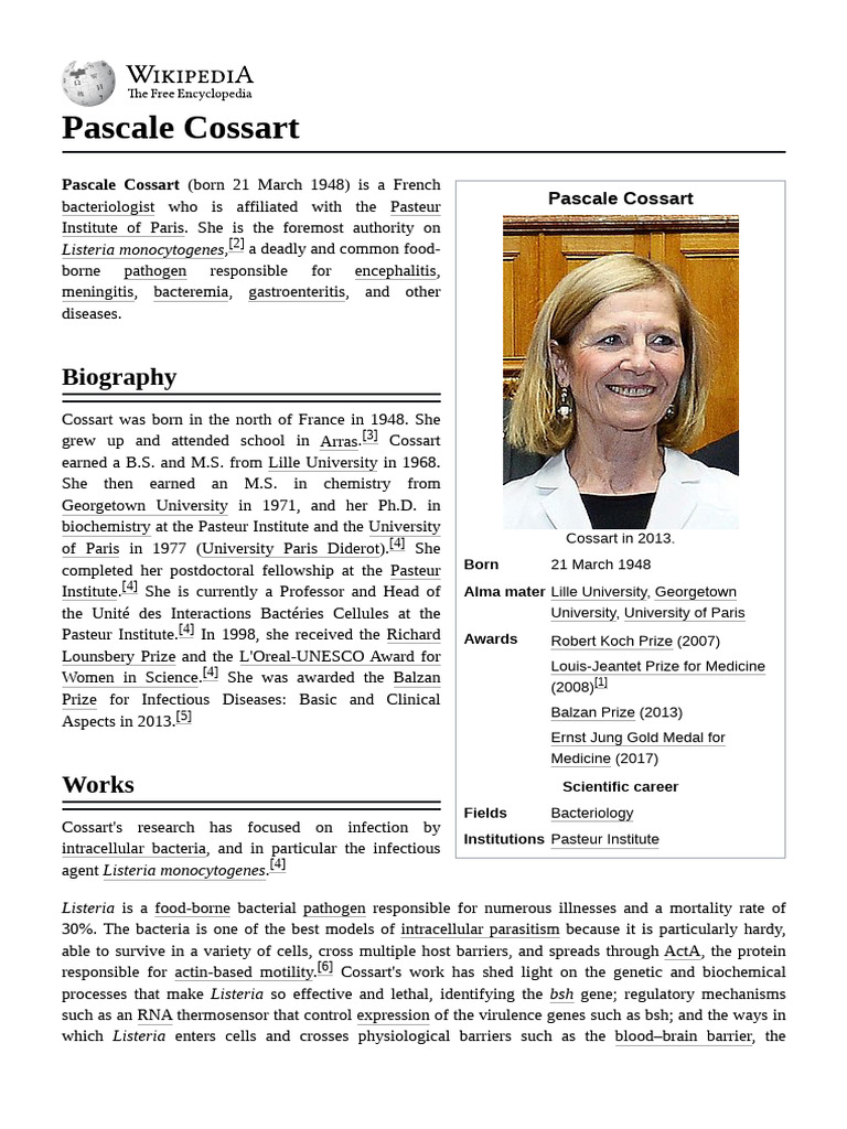 Pascale_Cossart | PDF | Biochemistry | Chemistry