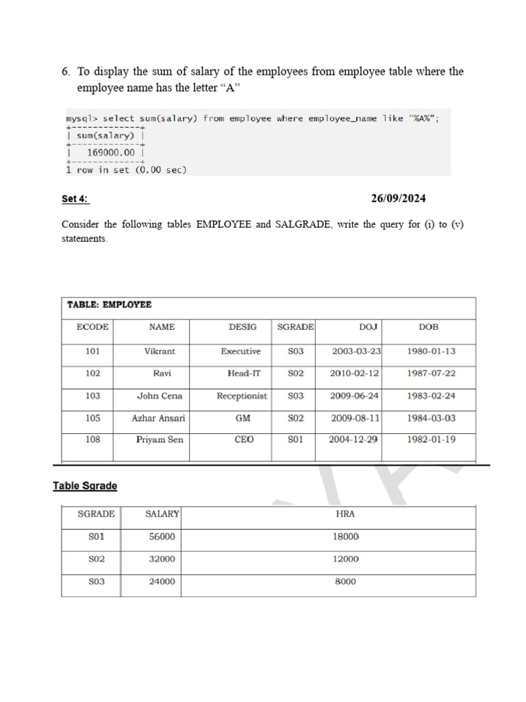 SQL Queries for Employee & Store Data | PDF