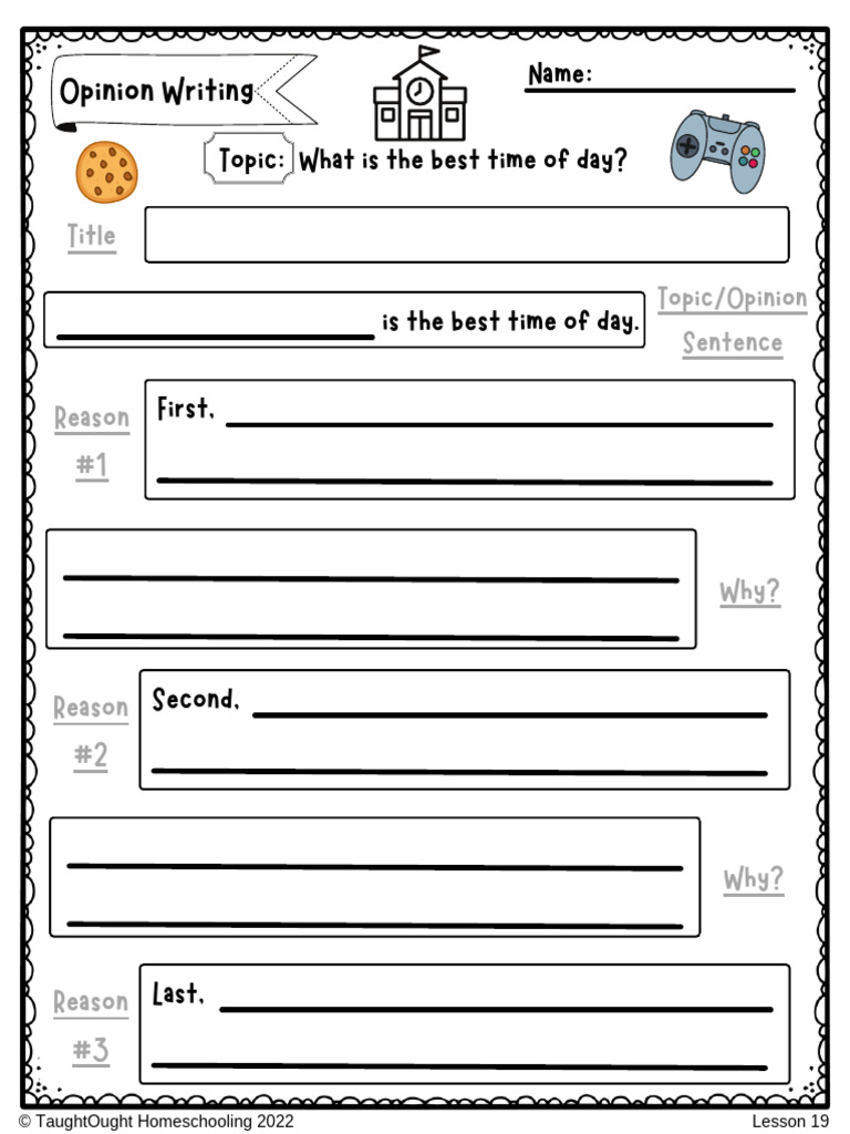 Homeschool Opinion Writing | PDF
