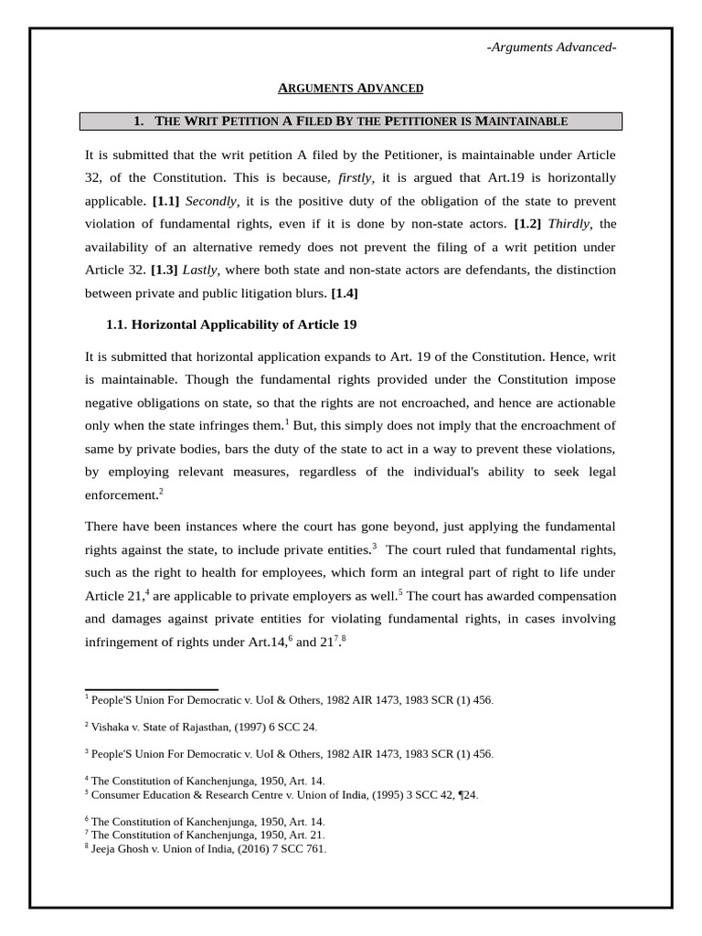 Arguments Advanced Sample | PDF | Defamation | Certiorari