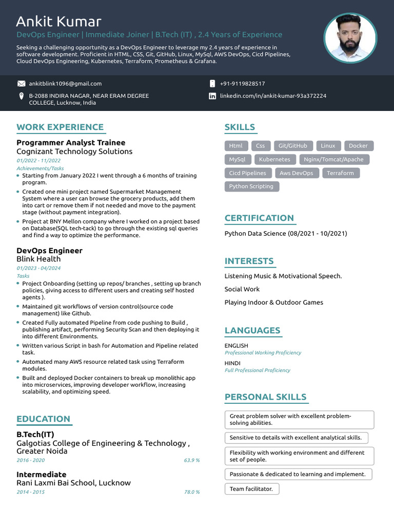 Ankit_Kumar_DevOps | PDF | My Sql | Information Technology