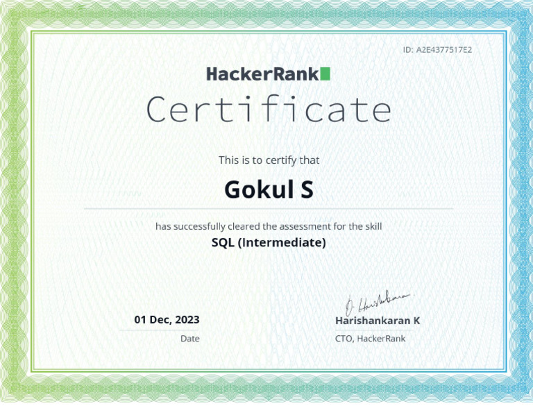 SQL - Intermediate Certificate | PDF