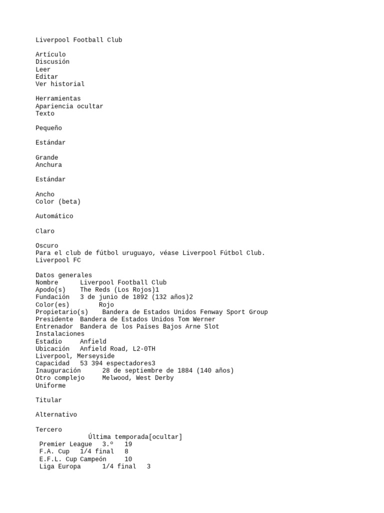 Liverpool | PDF | Liverpool FC | Liga Premier